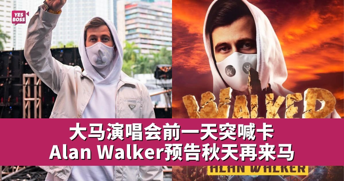 Alan Walker开唱前一天 无预警宣布延期大马演唱会 - 娱乐星闻 - YesBoss